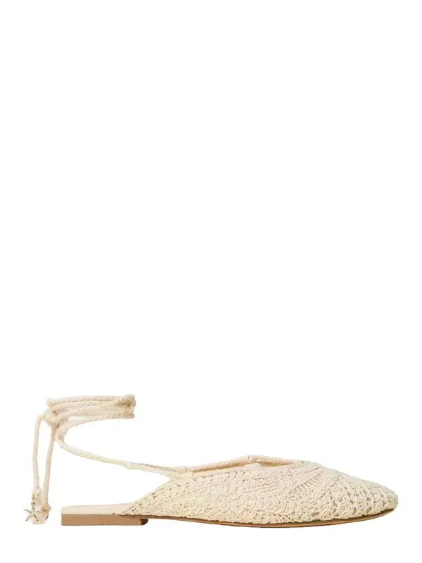 TWINSET Crochet Tie Ballet Flats - Neutrals