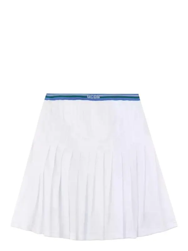 Gcds Logo-detail Pleated Mini Skirt - White