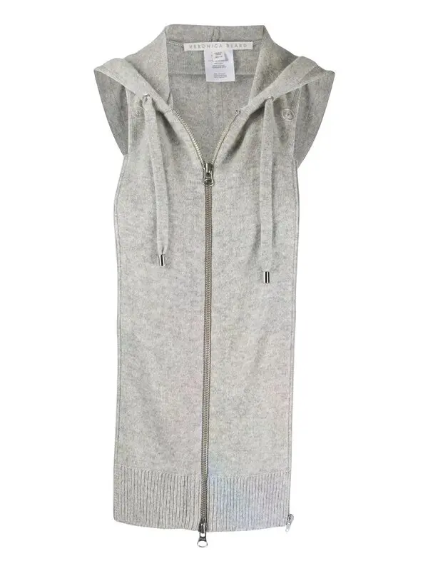 Veronica Beard Zipped Hooded Scarf - Grey