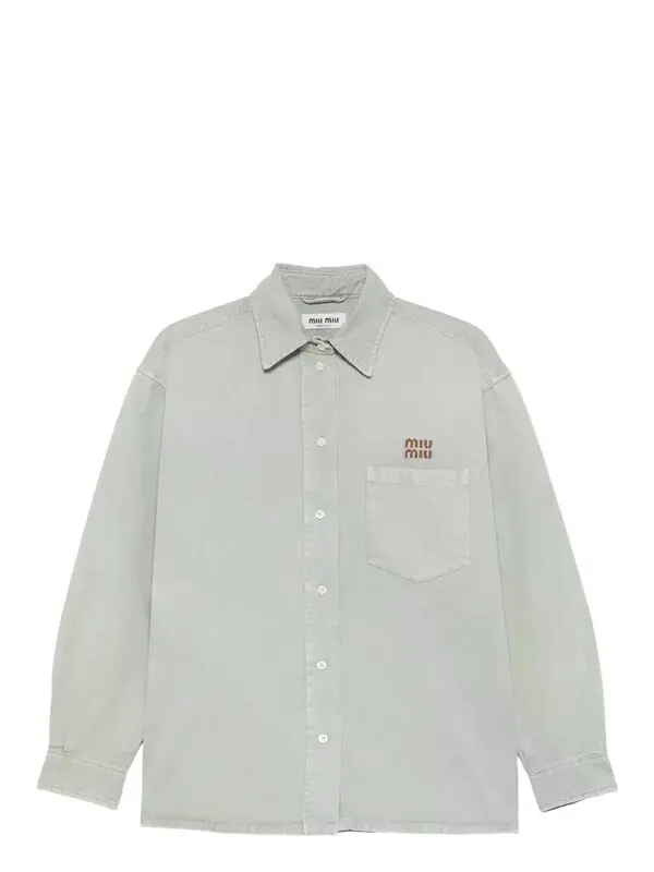 Miu Miu Chest-pocket Overshirt - Green