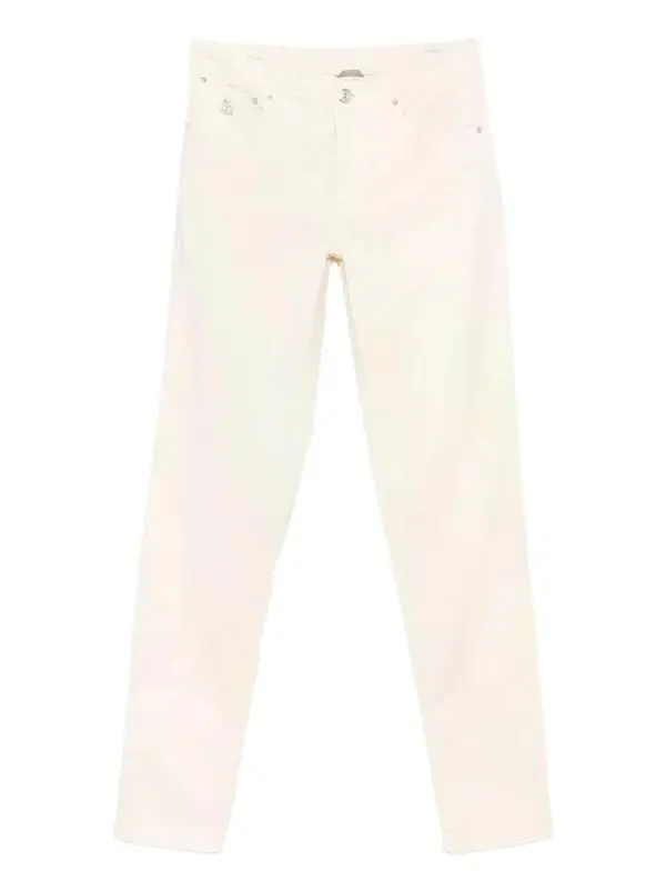 Brunello Cucinelli Logo-embroidered Trousers - Yellow