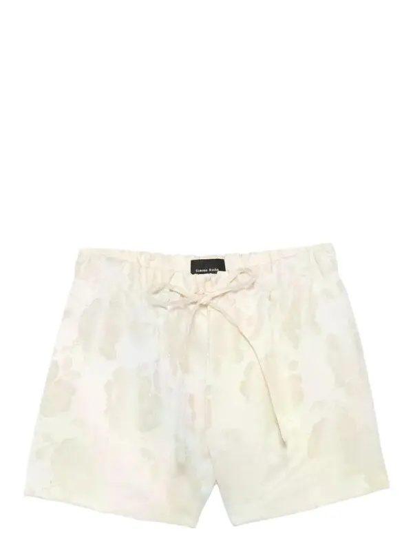 Simone Rocha Elasticated Rose Jacquard Shorts - Neutrals