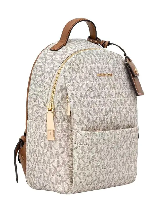 Michael Kors Logo-print Backpack With Tag Detail - Neutrals