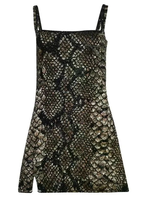 CLIO PEPPIATT Medusa Pattern Mini Dress - Black