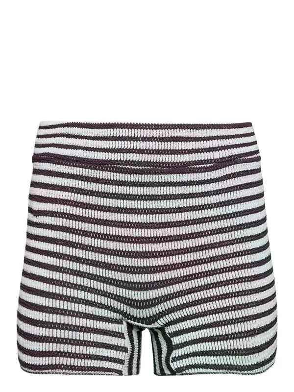 Bond Eye Dom Striped Shorts - Brown