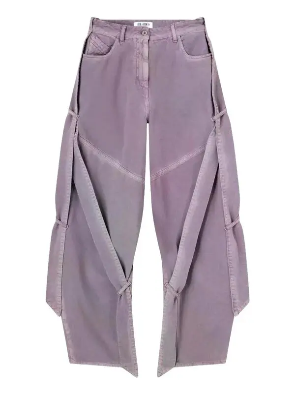 Attico Knotted Button-fastening Trousers - Purple