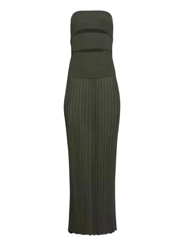 Christopher Esber Strapless Ribbed Dress - Green