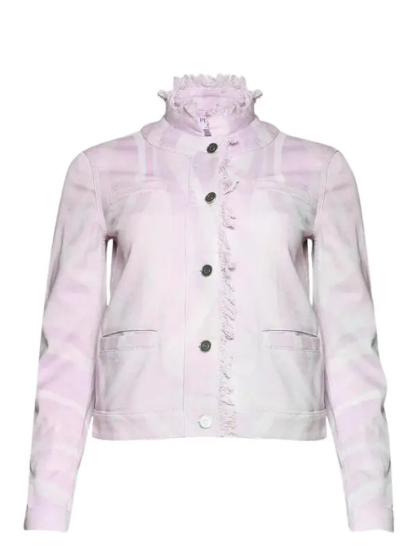 Emilio Pucci Frayed-trim Printed Jacket - Pink