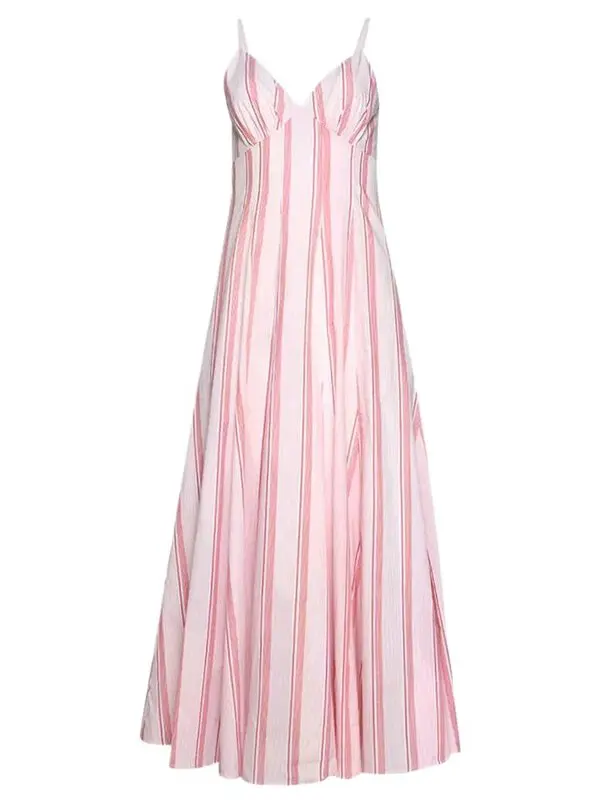 Rosie Assoulin Striped Midi Dress - Pink