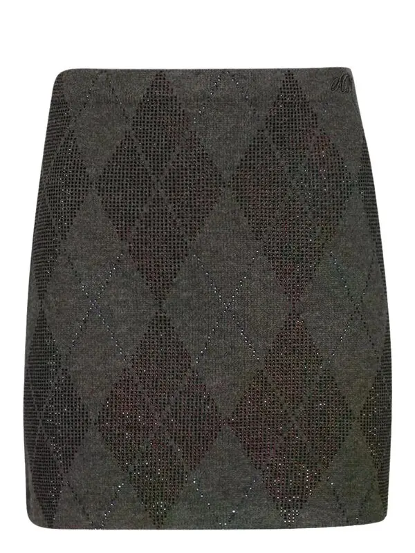 Alexander Wang Crystal Hotfix Argyle Tennis Mini Skirt - Brown