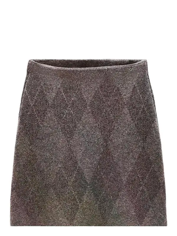 Alexander Wang Crystal Hotfix Argyle Tennis Skirt - Brown
