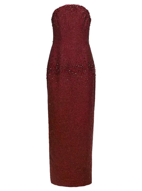 CLIO PEPPIATT Beaded-embellishment Maxi Dress - Red