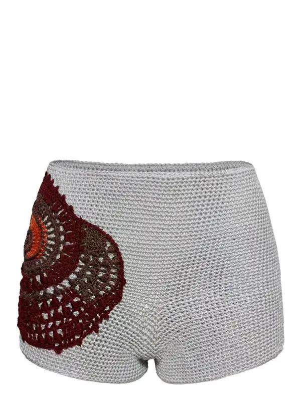 MAYSHA Crochet Panel Short - Grey