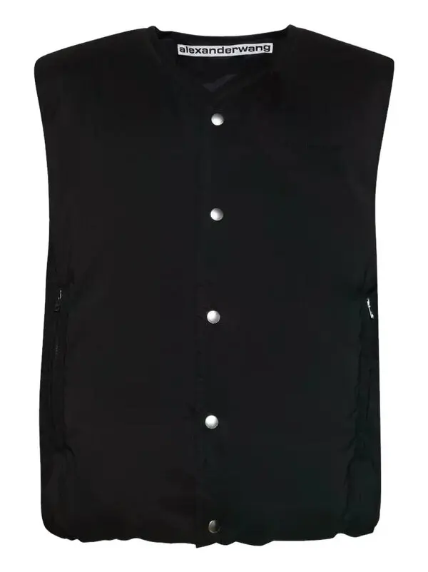 Alexander Wang Button Puffer Vest - Black