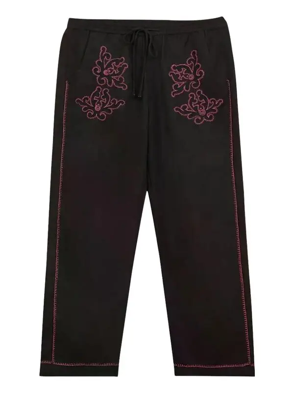 BAZISZT Embroidered Trousers - Black