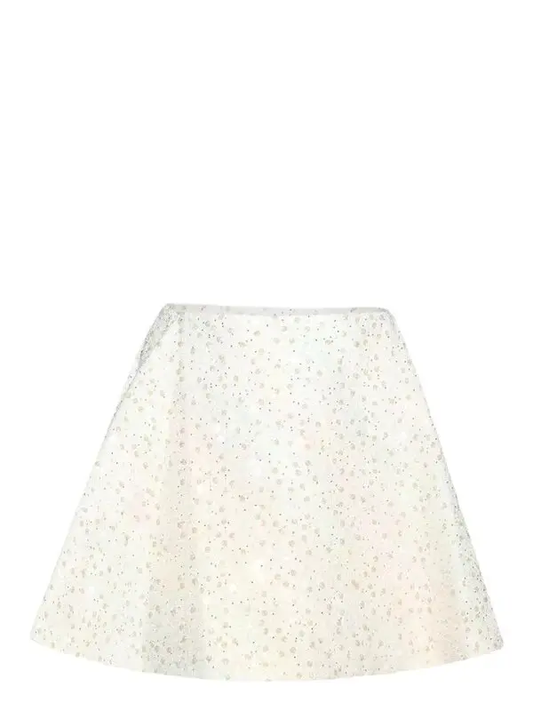 David Koma Sequin Bouclé A-line Mini Skirt - White