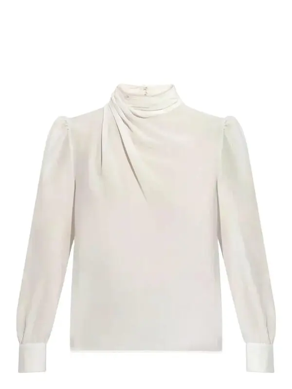 Alessandra Rich Puff Sleeve Blouse - White