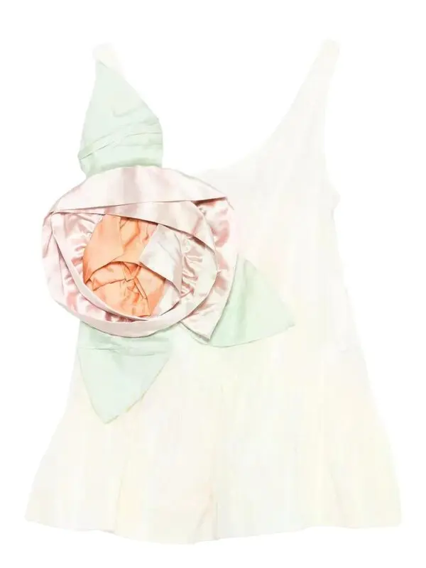 Simone Rocha Rosette Peplum Top - Neutrals