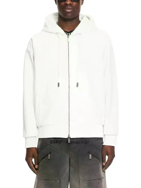 Off-White Hooded Leather Jacket - White