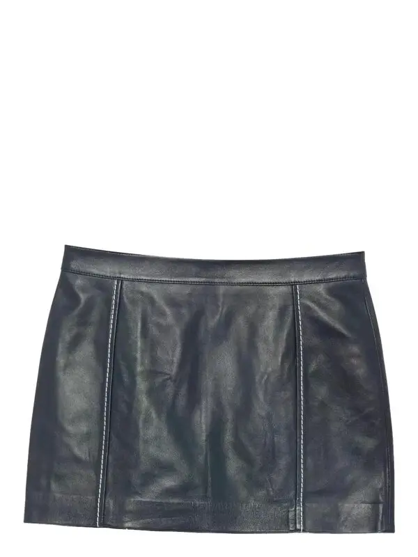 Michael Kors Leather Mini Skirt - Blue
