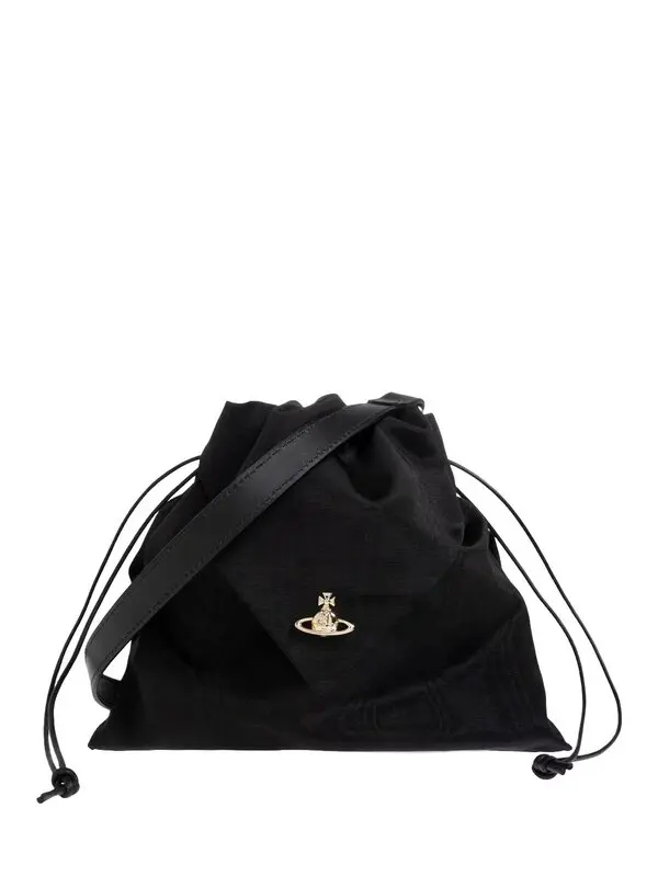 VIVIENNE WESTWOOD Orb Drawstring Shoulder Bag - Black