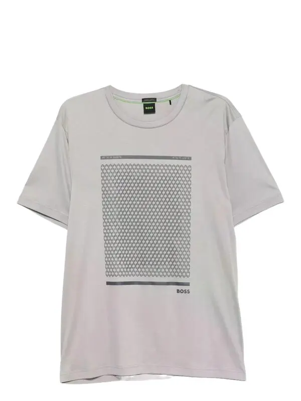 BOSS Geometric-print T-shirt - Grey