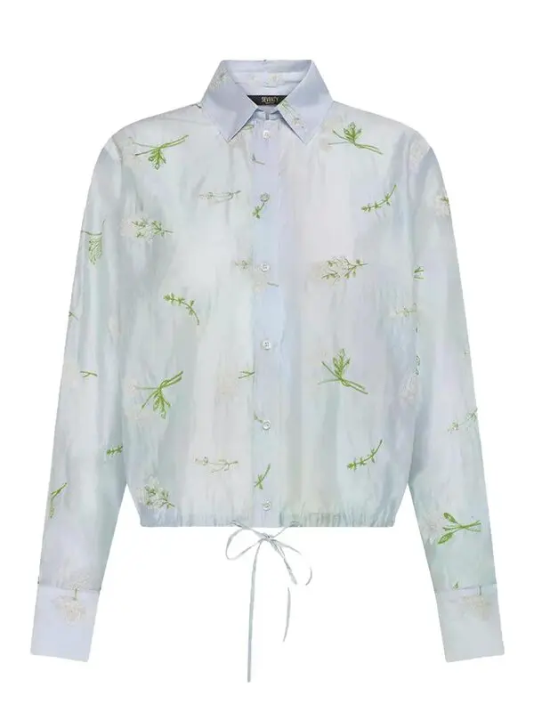 Seventy Embroidered Long-sleeve Shirt - Blue