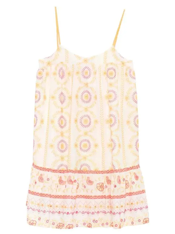 TWINSET Floral-embroidered Mini Dress - Neutrals