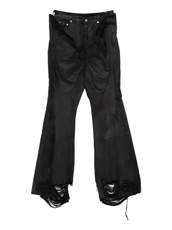 Rick Owens Frayed Denim Jeans - Black