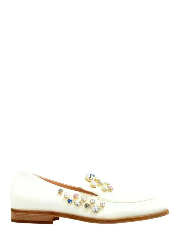 Agl College Precious Embellished Leather Loafers - Neutrals