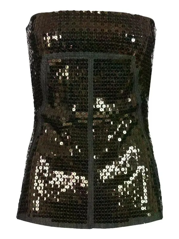 Rick Owens Sequin-embellished Panelled Bustier - Brown