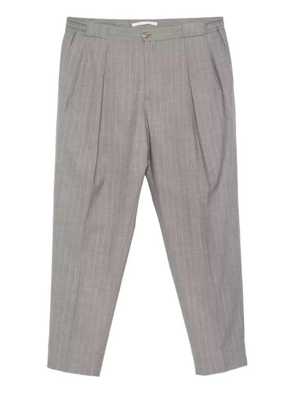 BRIGLIA 1949 Pinstripe Pleated Trousers - Grey
