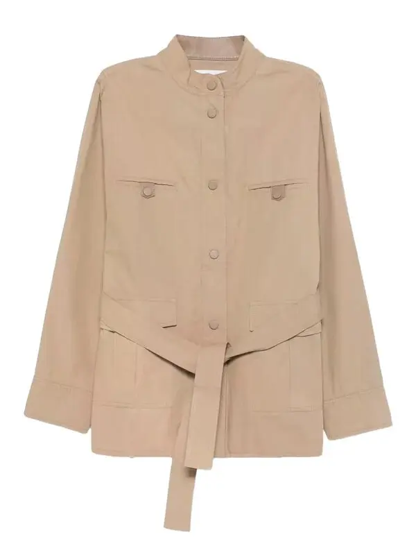 YVES SALOMON Button-up Belted Coat - Brown