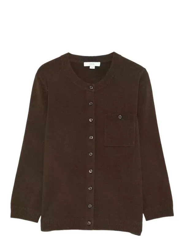 Vince Chest-pocket Button Cardigan - Brown
