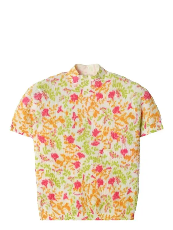 Burberry Floral Cotton-blend Top - White