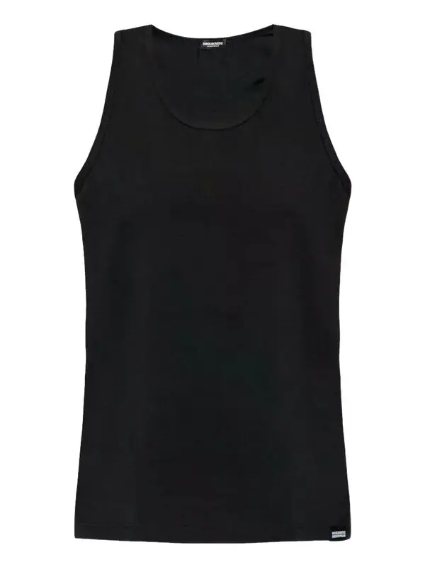 Dsquared2 Scoop Neck Logo Top - Black