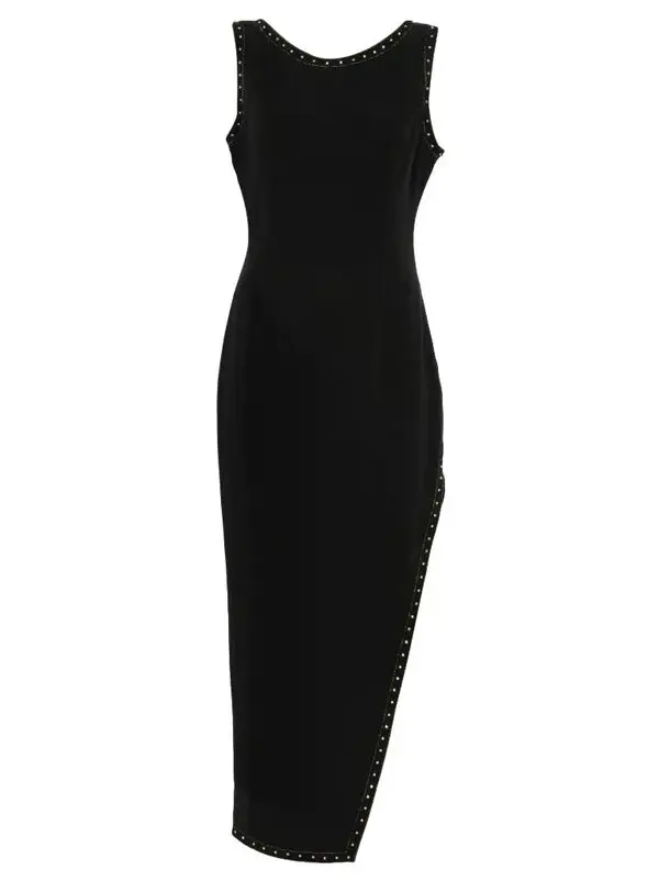Versace 1990s Embellished Midi Dress - Black