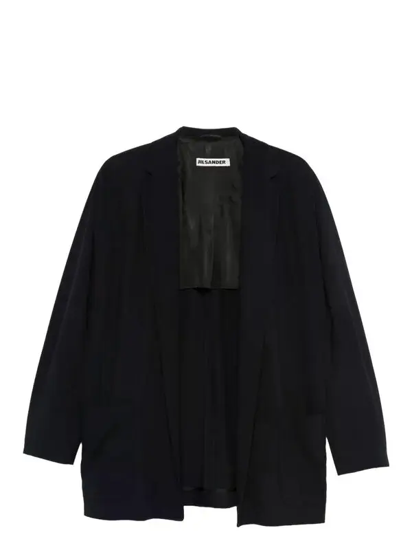 JIL SANDER 2000s Pocket Wool Blazer - Blue