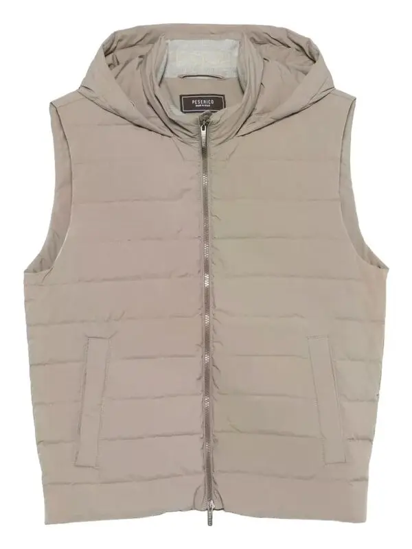 Peserico Hooded Zip Gilet - Neutrals