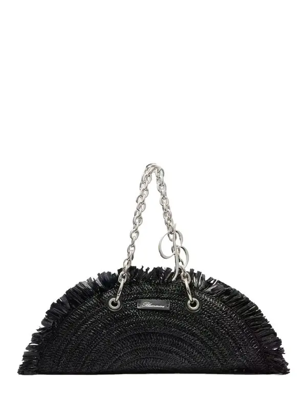 Blumarine Chain-link Fringe Shoulder Bag - Black