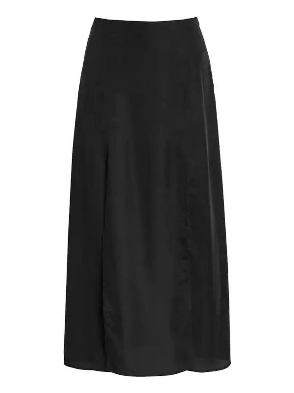 AKYN Elodie Slit Midi Skirt - Black