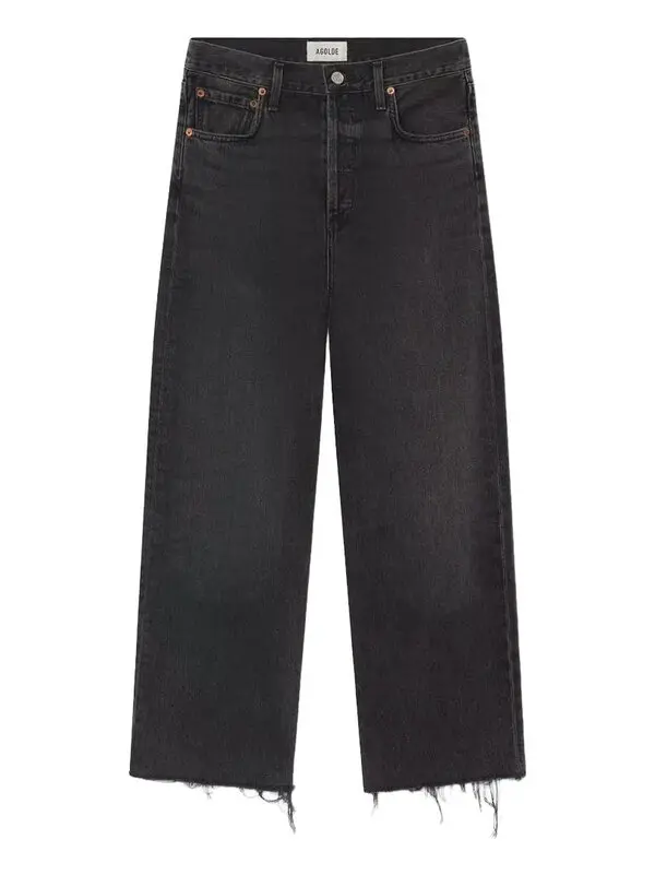 AGOLDE Frayed-hem Jeans - Black