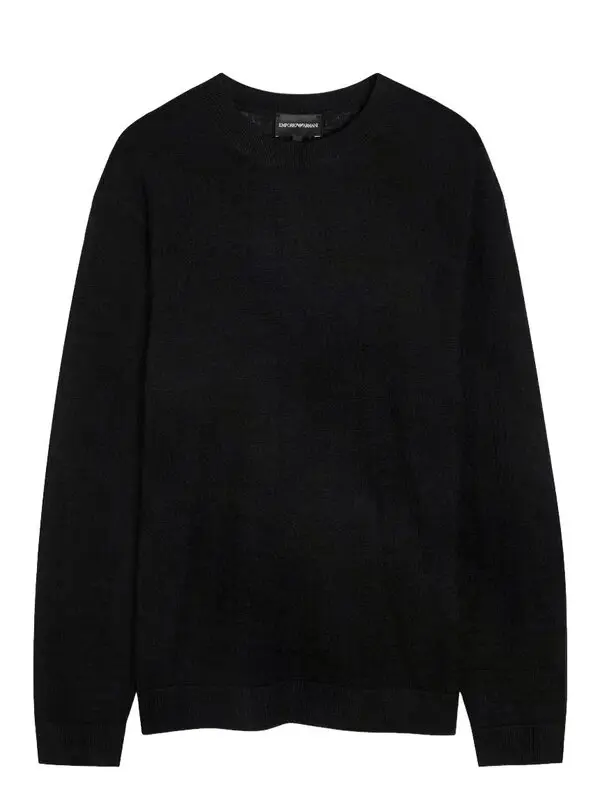 Emporio Armani Textured Crew-neck Knitwear - Black