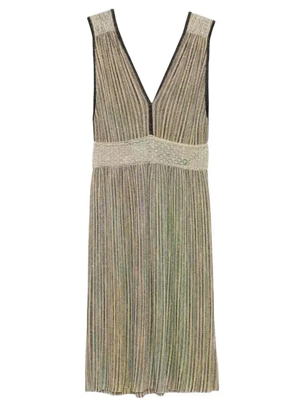 Missoni 2010s V-neck Midi Dress - Neutrals