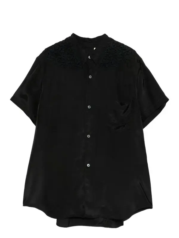 Comme Des Garçons Floral-detail Shirt - Black