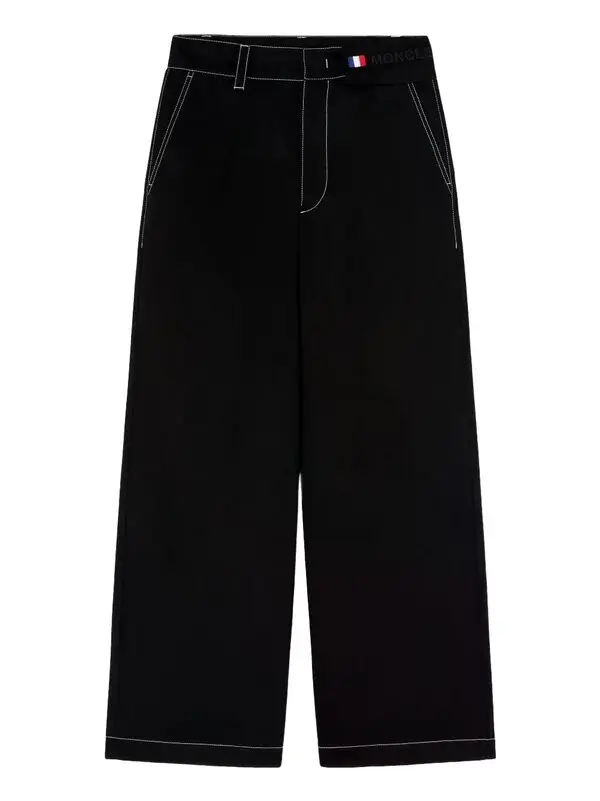 PALM ANGELS X MONCLER Logo-patch Wide-leg Trousers - Black