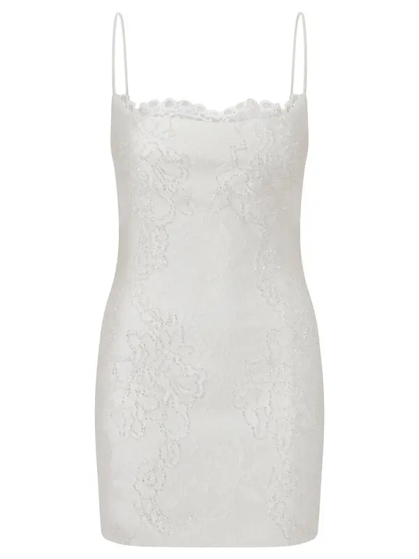 Ila Lola Lace Mini Dress With Embellishments - White