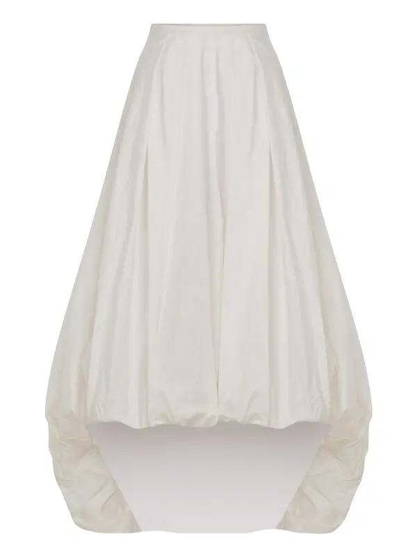 Ila Audra Silk Taffeta Puff Skirt - Off-white