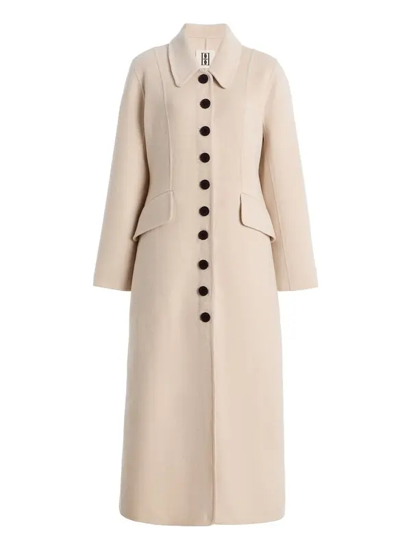 BY MALENE BIRGER Magdalena Single-breasted Wool Coat - Off-white