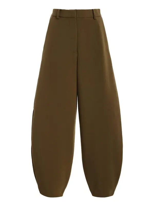 BY MALENE BIRGER Carlien Mid-rise Barrel-leg Trousers - Olive